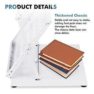 Meticuloso Foldable Magazine Rack Literature Rack Brochure Display Stand for Office Trade Show Exhibitions Retail Store（Whiite）