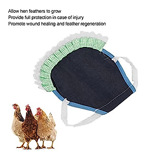 GLOGLOW Chicken Saddle Hen Apron, Chicken Saddle Feathers Protective Poultry Wing Back Protector Warm Comfortable Hens Back Wing Protection with Elastic Straps for Hen Care Supplies(Blue Cowboy)