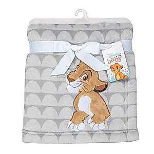 Lambs & Ivy Disney Baby The Lion King Gray Fleece Appliqued Baby Blanket