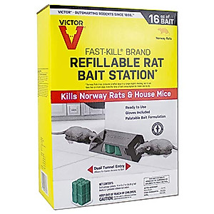 Victor Fast-Kill Brand Refillable Rat Poison Bait Station – 8 Baits