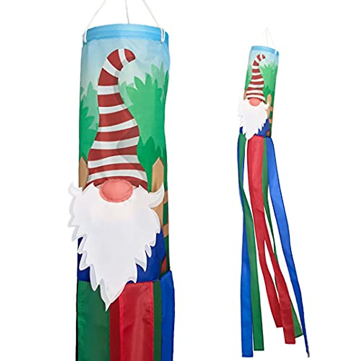 Madrona Brands Garden Gnome Windsock - Durable Outdoor Hanging Decoration for Yard, Patio, Backyard, Deck and More 48-Inch