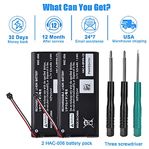 REACELL 2 Pack HAC-006 Battery Pack Compatible for Nintendo Switch HAC-015 HAC-016 Left & Right Joy-Con Controller, Battery with DIY Repair Tool Kit