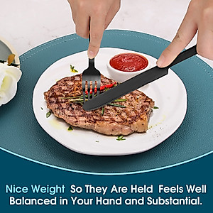 Matte Black Silverware Set，OPOLIA 30-Piece Stainless Steel Flatware Cutlery Set for 6，Stain Finish Tableware Eating Utensils, Food Grade, Dishwasher Safe