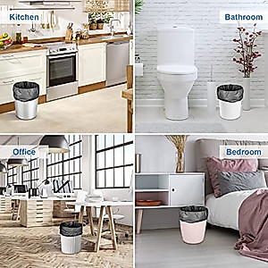 Small Trash Bags 3-5 Gallon, Inwaysin 200 Count Small Bathroom Trash Bags Black, Strong Small Garbage Bags 4 Gallon Biodegradable, Unscented, Size Expanded for Bathroom Kitchen