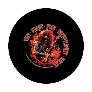 This Front Desk Receptionist Rocks Funny Musician PopSockets Standard PopGrip