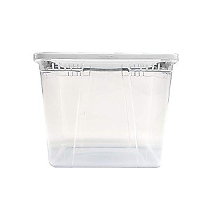 HOMZ 56 Quart Snaplock Clear Plastic Storage Tote Container Bin with Secure Lid and Handles for Home and Office Organization, 2 Pack