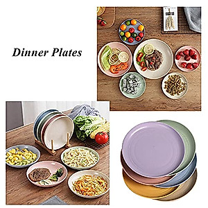 CAMBUY Wheat Straw Plates Lightweight Unbreakable Dinner Dishes Plates Set Dishwasher & Microwave Safe (Small 6 Pack 5.9')