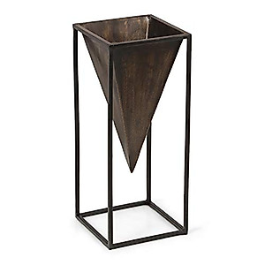 Christopher Knight Home Cedarville VASE DECOR, Small, Aged Brass + Black