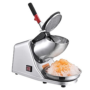 Yescom 300W Electric Ice Shaver Machine Dual Blades Snow Cone Maker Shaving Crusher 143 lbs/hr Home Commercial