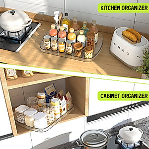 SPACELEAD Lazy Susan Turntable Organizer for Refrigerator, 15.7''x11.8'' Fridge Turntable Organizers and Storage use for Pantry Kitchen, Bathroom, Table. Clear, Rectangle,1Pack