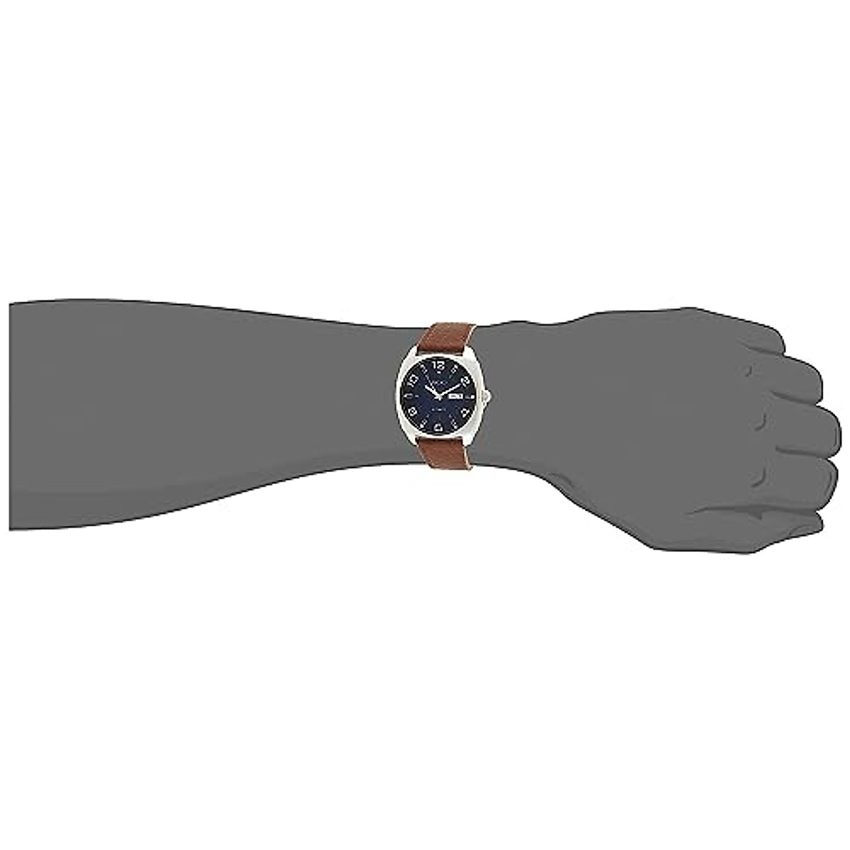 SEIKO SNKN37 Automatic Watch for Men - Recraft Series - Brown Leather Strap, Day/Date Calendar, 50m Water Resistant, Blue Dial, Luminous Hands & Markers, and 41 Hour Power Reserve