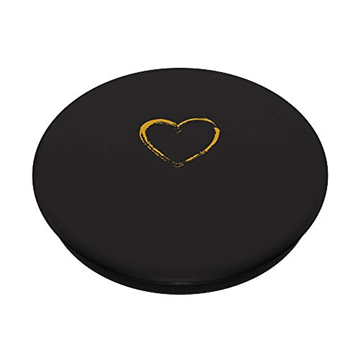 Golden Heart Black PopSockets Swappable PopGrip