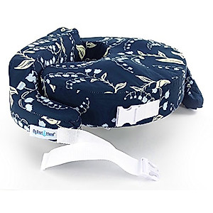 My Brest Friend Original Nursing Pillow for Breastfeeding, Nursing and Posture Support with Pocket and Removable Slipcover, Navy Bluebells