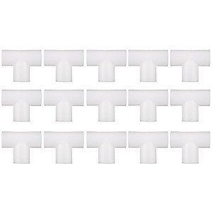 uxcell Shoe Rack Accessories Connectors, 16mm Inner Diameter for Repair Assembled Wardrobe Straight 3 Way, Replacement of Parts 15 Pcs
