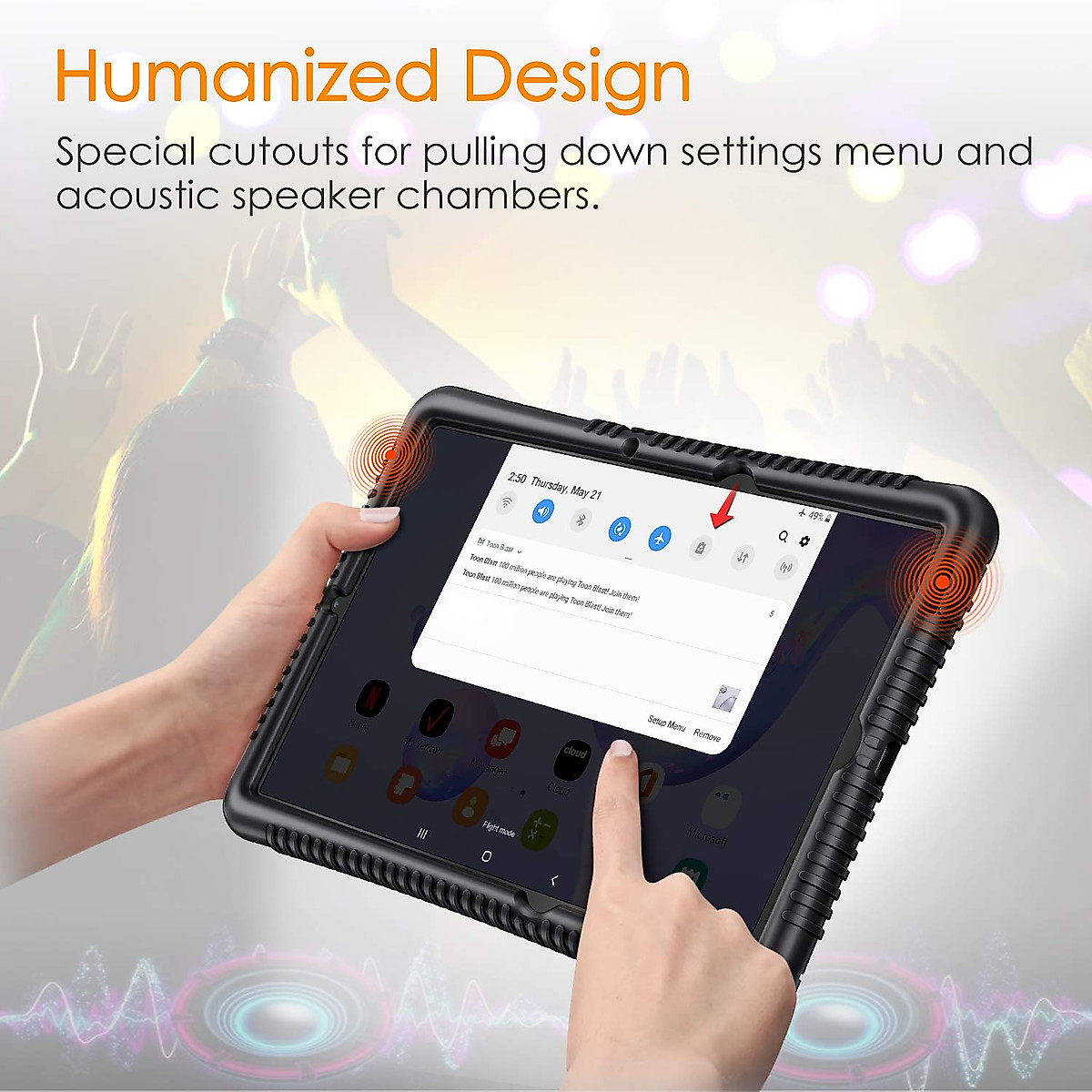 Fintie Silicone Case for Samsung Galaxy Tab S6 Lite 10.4 Inch 2024/2022/2020, Honey Comb Series Kids Friendly Light Weight Shock Proof Protective Cover, Black