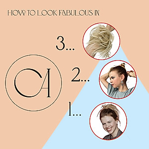 CAISHA Big Hairpiece Scrunchy Updo Bridal Hairstyle curly Messy Bun Gray Mix G19E