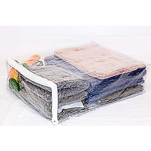 Clear Vinyl Zippered Storage Bags 15 x 18 x 5 Inch Set of 10