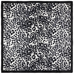 vabovin 35" Large Square Satin Headscarf Silk Likef Scarf Fashion Neckerchief Women's Hair Sleeping Wraps (Silver Black Leopard)