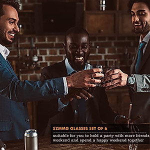 Whiskey Glasses Set of 6-10oz Premium Crystal Whiskey Glass, Rock Style Old Fashioned Glass For Drinking Scotch, Bourbon, Cognac, Irish Whisky and Old Fashioned Cocktails