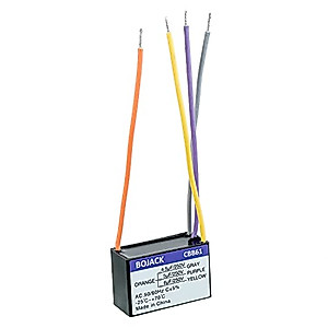 BOJACK CBB61 4.5uF+5uF+6uF 250V AC Ceiling Fan Starting Capacitor for Compatible with Harbor Breeze & New Tech 4 Wire(Pack of 1 Pcs)