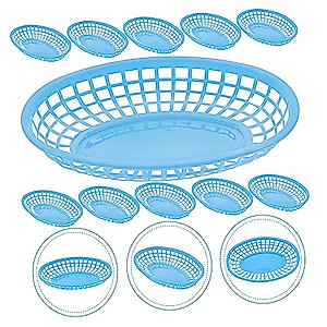 KJHBV 12pcs Snack Plate Hamburger Basket Plastic Hamper Vegetable Food Basket for Snacks Pp Blue Snack Baskets Food Basket Ktv Snacks Basket At Home Afternoon Tea Plastic Food