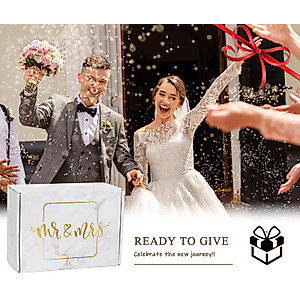 Wedding Gifts for Couple (11 Piece Set), Cool Engagement Gifts Baskets for Newlywed, Unique Mr and Mrs Gifts for Bride and Groom, Bridal Shower Gift for Bride To Be, His and Hers Gifts, Just Married