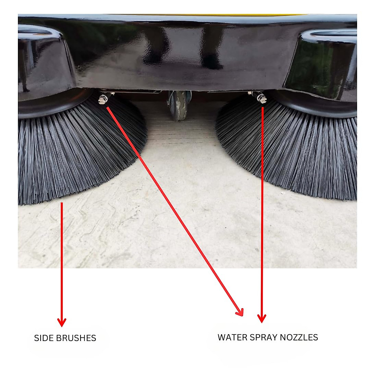 41.3" Battery-Powered Walk-Behind Floor Sweeper, Triple Brushes, Water Sprinklers, 64,500 sq ft/hr, Industrial and Commercial Use