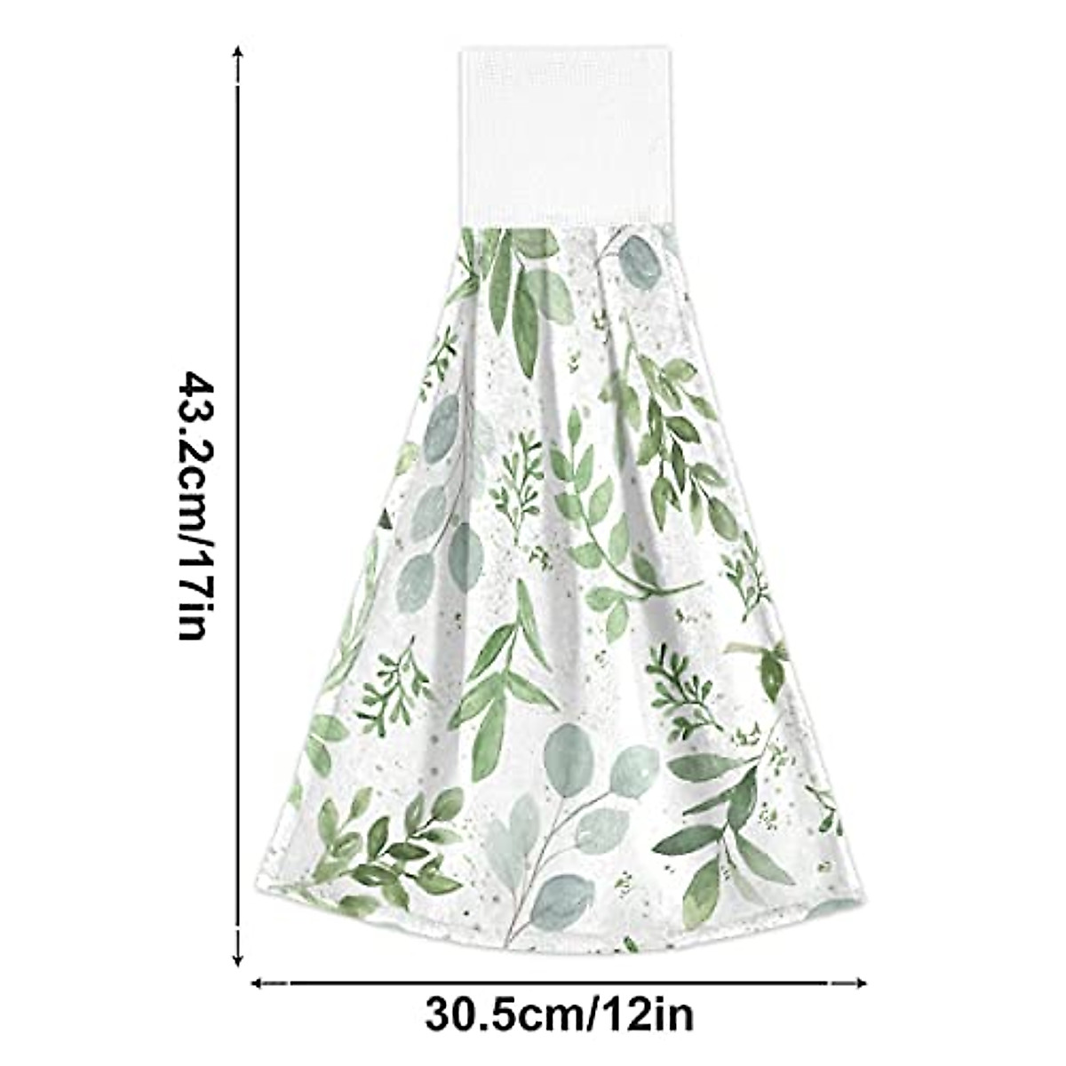 Giwawa Green Leaves Hand Towel 2 Pcs Soft Spring Leaf Hanging Towel High Absorbent Watercolor Plant Dish Towel Fast Drying Seasonal Leaves Hanging Tie Towels for Kitchen Bathroom Toilet Home 12x17in