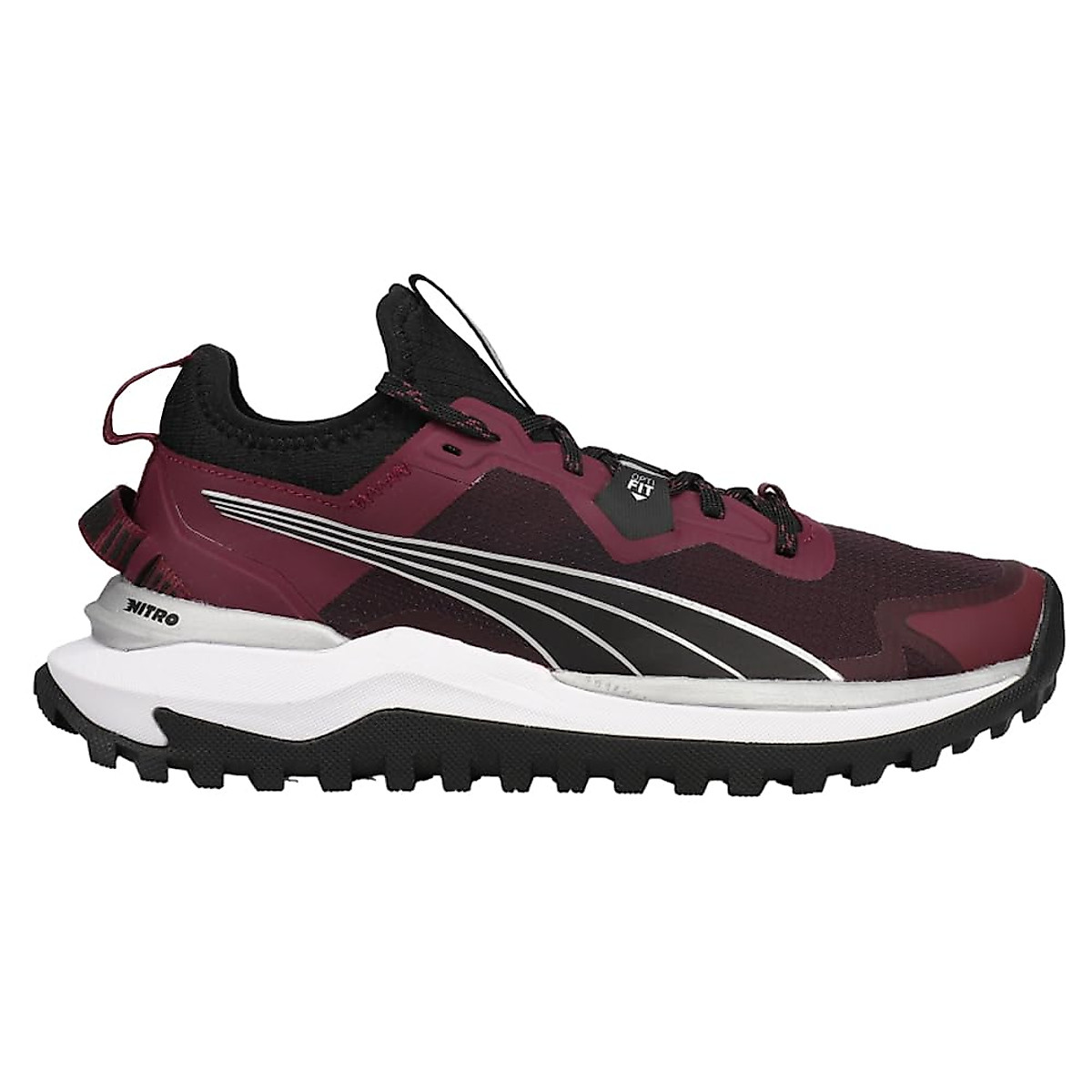 Puma Womens Voyage Nitro Running Sneakers Shoes - Black, Burgundy - Size 8 M