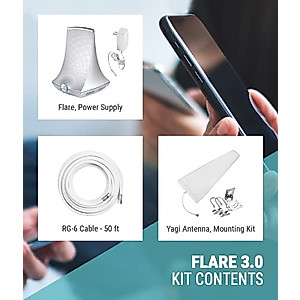 SureCall Flare 3.0 Cell Phone Signal Booster for Home & Office up to 3500 sq ft, Boosts 5G/4G LTE, Yagi Outdoor Antenna, Multi-User, Verizon AT&T Sprint T-Mobile, FCC Approved, USA Company