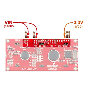SparkFun 20x4 SerLCD - RGB Backlight (Qwiic) - Black on Red/Green/Blue Display Communicate with Serial I2C SPI 3.3V Logic and Power