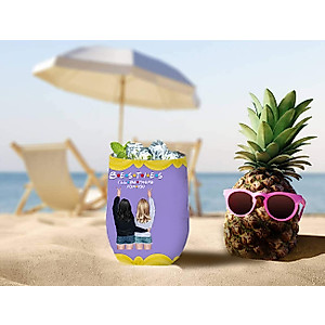 KAIRA Friends TV Show Merchandise,Friend Gifts for Women,12 oz To my Besties Wine Tumbler Cups W Lid,Stainless Steel Insulated Outdoor Wine Glasses, Birthday Christmas Friendship Gifts For Women