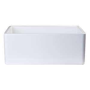 ALFI brand AB505-W 26-Inch Contemporary Smooth Fireclay Farmhouse Kitchen Sink, White