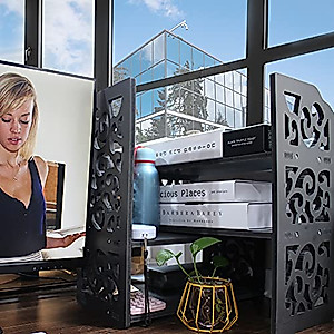 YGYQZ Small Bookshelf for Desktop Storage, Mini Cute Office Desk Shelves White Versatility Organizers for Women, Kids