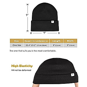 YANIBEST Womens Satin Lined Knit Beanie Hat Acrylic Winter Hats for Women Men Silk Lining Soft Slouchy Warm Cuffed Beanie Hat