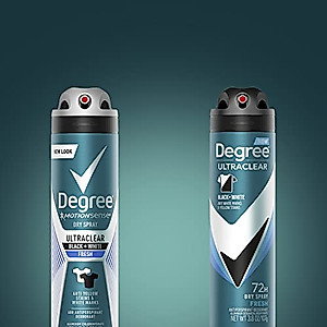 Degree Men Antiperspirant Spray Black + White 3 Count Protects from Deodorant Stains Instantly Dry Spray Deodorant 3.8 oz