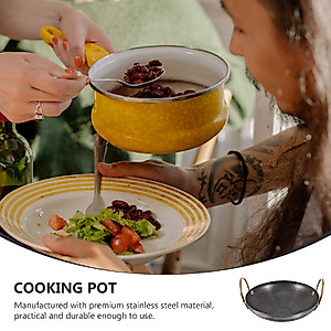 Hemoton Stainless Steel Wok 1 Pc Seafood Pot Stainless Steel Lightweight Noodle Pot Outdoor Stove