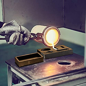 4 Pieces Graphite Ingot Mold Stir Rod Stick Set, 5-in-1 Graphite Casting Coin Combo Metal Refining Scrap Mold, 1 KG Graphite Ingot Crucible Mould, 2 Graphite Stir Rod Stick for Melting