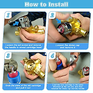 Dreyoo 1 Pack Pressure Balancing Cartridge Replacement for RK7300-CART-3P, Faucet Cartridge Replacement Compatible with Zurn Z-7300 Temp-Gard III Faucets and Shower Valves