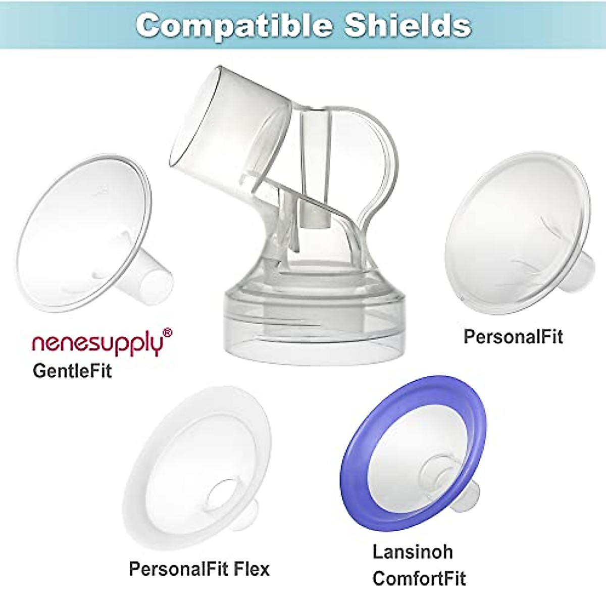 Nenesupply Pump Parts 21mm Flanges Compatible with Medela Breastpump Flange Valve Membrane Connector Compatible with Personalfit Connector Not Original Medela Pump Parts. Pump in Style Symphony