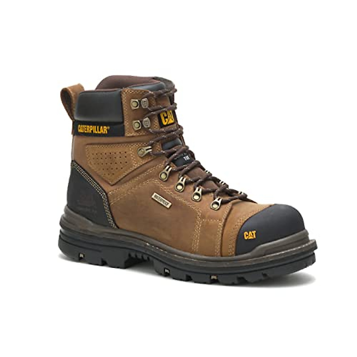 Cat Footwear Men's Hauler 6" Waterproof Composite Toe Work Boot, Dark Beige, 10