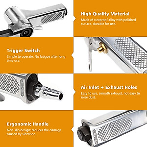 BEAMNOVA Mini Air Belt Sander for Woodworking Metal Working 3/8 Inch Handheld Angle Grinder Industrial Pneumatic Tool with 3 Belts 60/80/100 Grit