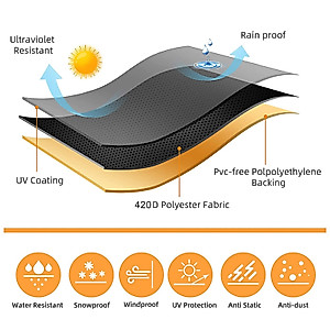 Patio Swing Cover A-Frame Swing Covers Waterproof 3 Seat UV Resistant Weather Protector for Outdoor Courtyard Patio Furniture 72x67x55 Inch Beige