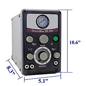 Dual-Head Pneumatic Jewelry Engraver Machine 110V 60Hz Pneumatic Hand Engraving Machines 400-8000 RPM Pneumatic Graver Handpiece Micro Engraer for Jewelry Crafts and Wrought Iron