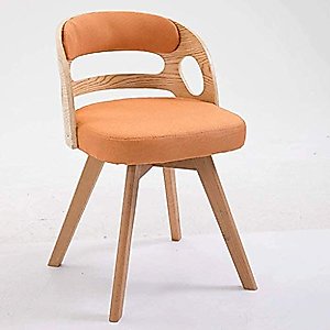 CZDYUF Dining Chairs Living Room Chair Mid Century Accent Chairs Leather Solid Wood Legs Leisure Chairs for Kitchen Home Furniture (Color : Black)