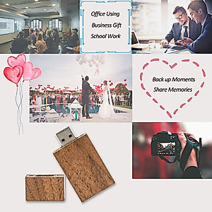 64GB Wood Flash Drives 5 Pack, FEWINA Rectangle Walnut Wooden USB Drive 64 GB Thumb Drive Gig Stick USB2.0 Memory Stick Jump Drive for Backup Picturs/Videos Ideal Gift (5PCS / Walnut)