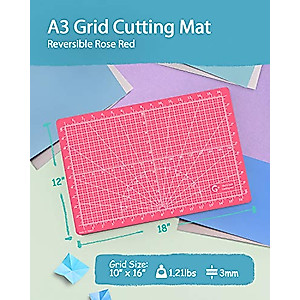 G+ Self-Healing Reversible Cutting Mat - A3 12x18 for Fabric; Double-Sided Cutting Board for Sewing, Crafting, Quilting, Scrapbooking, Rotary Cutting - Perfect for Creators
