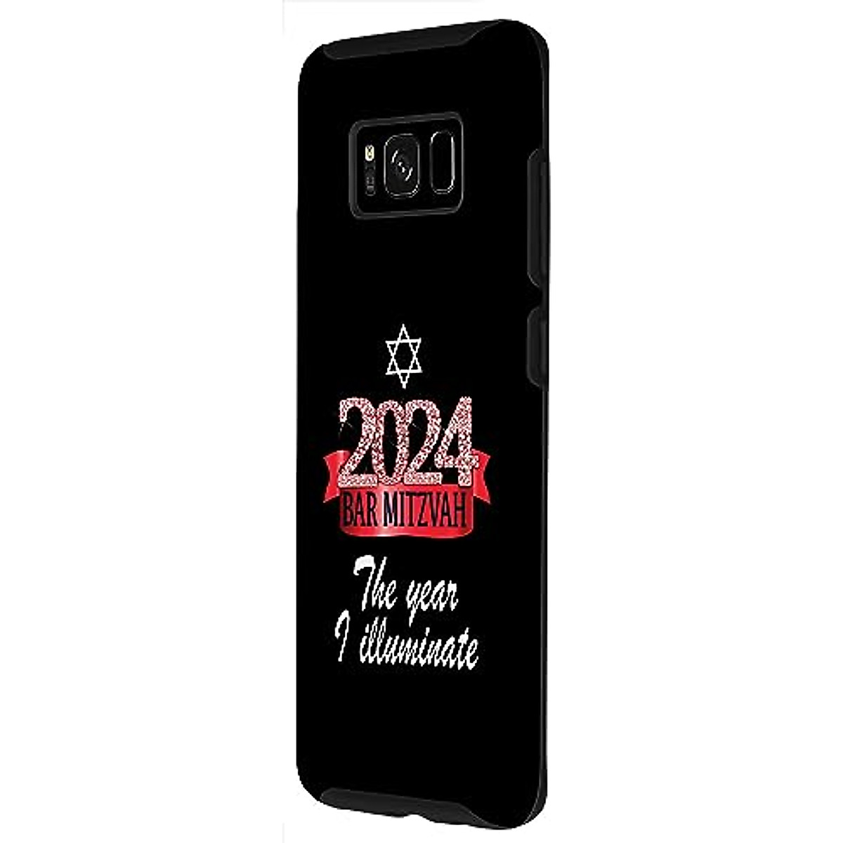 Galaxy S8 2024 Bar Mitzvah Quote Festive Black Red Decor Case
