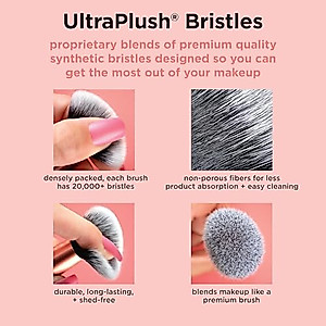 Real Techniques Ultra Plush Powder Makeup Brush, For Setting Powder, Bronzer, & Blush, Sheer, Buildable Coverage, Large, Fluffy Powder Brush, Vegan, Cruelty-Free & Synthetic Bristles, 1 Count