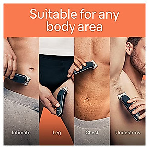 Braun Body Groomer Series 5 5360, Body Groomer for Men, for Chest, Armpits, Groin, SkinSecure Technology for Gentle Use and Clean Shave Attachment, Waterproof, Cordless with 100-min Run Time